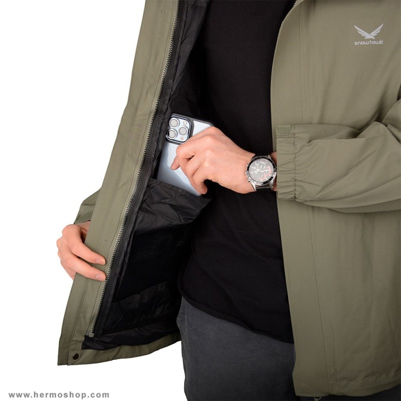 کاپشن دوپوش پر مردانه اسنوهاک مدل 9133